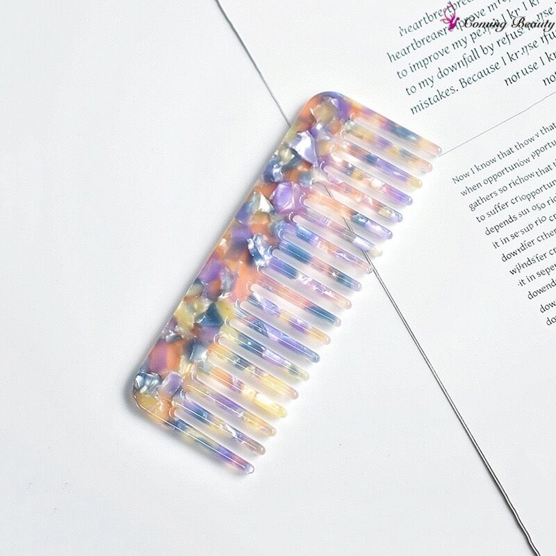 Wholesale Custom Logo Wide-tooth Marble Pattern Acetate Comb With Anti ...