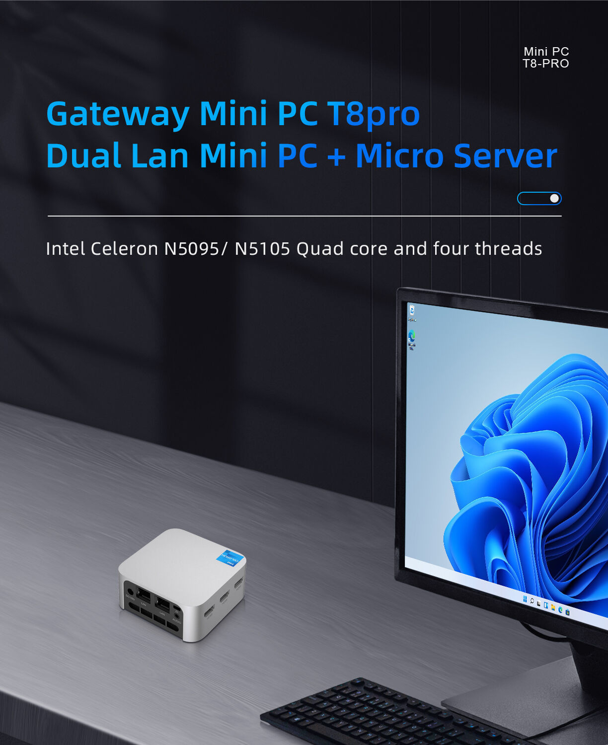 Achetez en gros Cyx Mini Pc T8-plus N95/n100 Lpddr5 8gb/16gb512g M.2 ...