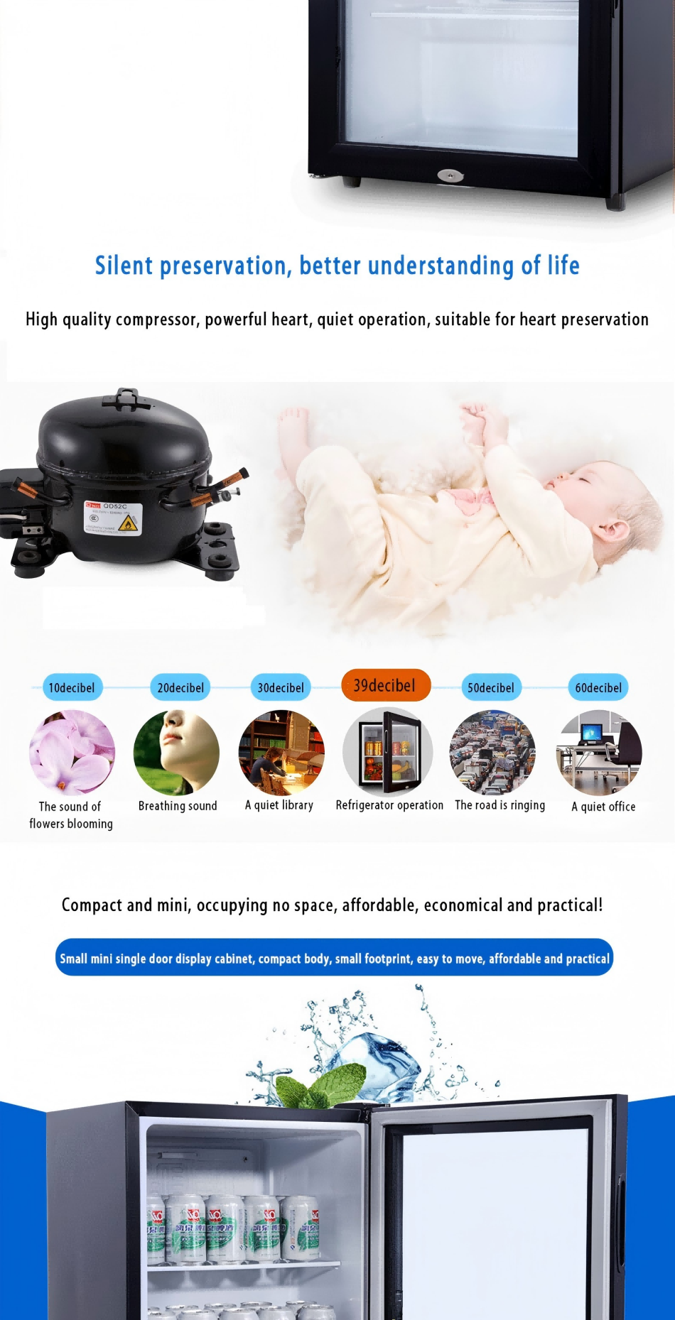 Portable Mini Bar Refrigerator Black Refrigerator Freezer Automatic ...