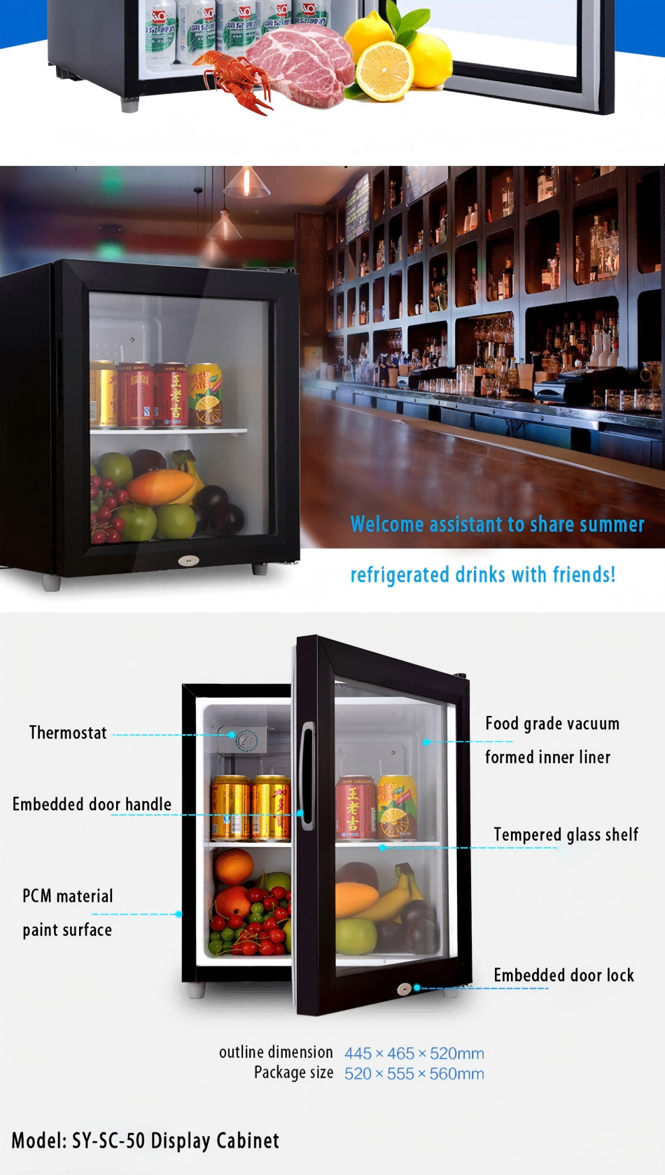 Portable Mini Bar Refrigerator Black Refrigerator Freezer Automatic ...