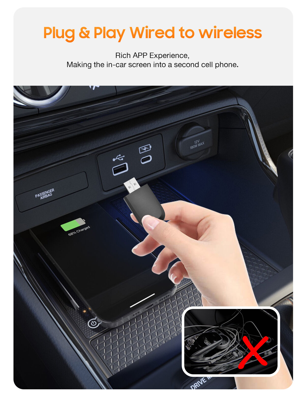 Mini Carplay Android Auto 2 In 1 Usb Adapter Carplay Dongle Wired To ...