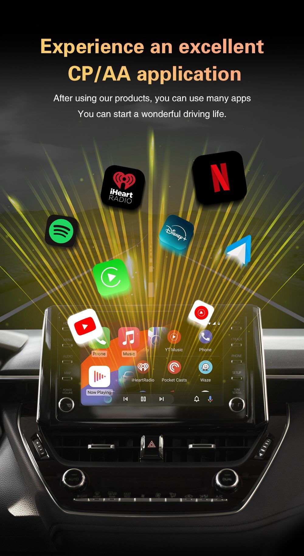 2 In 1 Wireless Carplay Adapter Carplay Android Auto Usb Adapter Bt5.3 Carplay Dongle Wired To ...