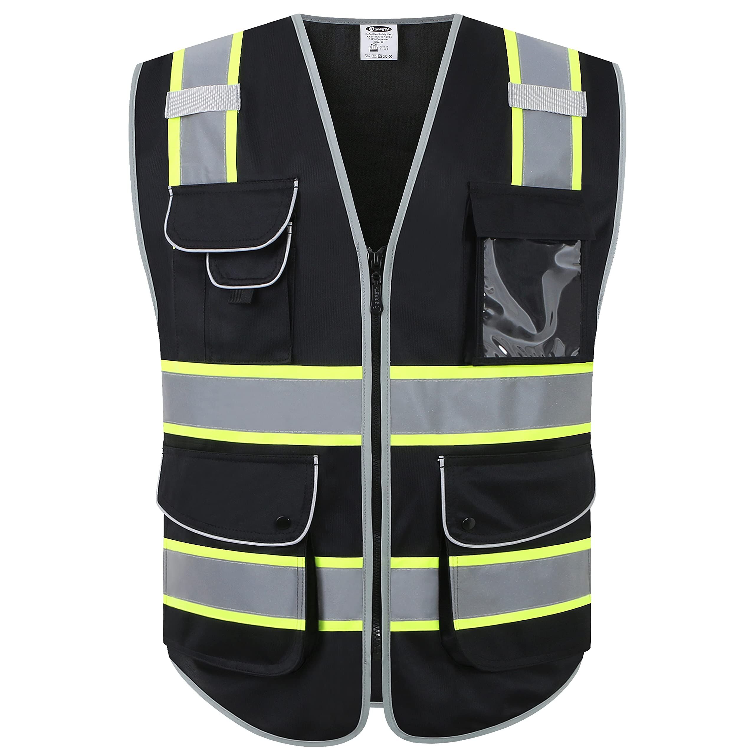 High Quality Pockets Polyester Vest Customized Reflective Vest Night ...