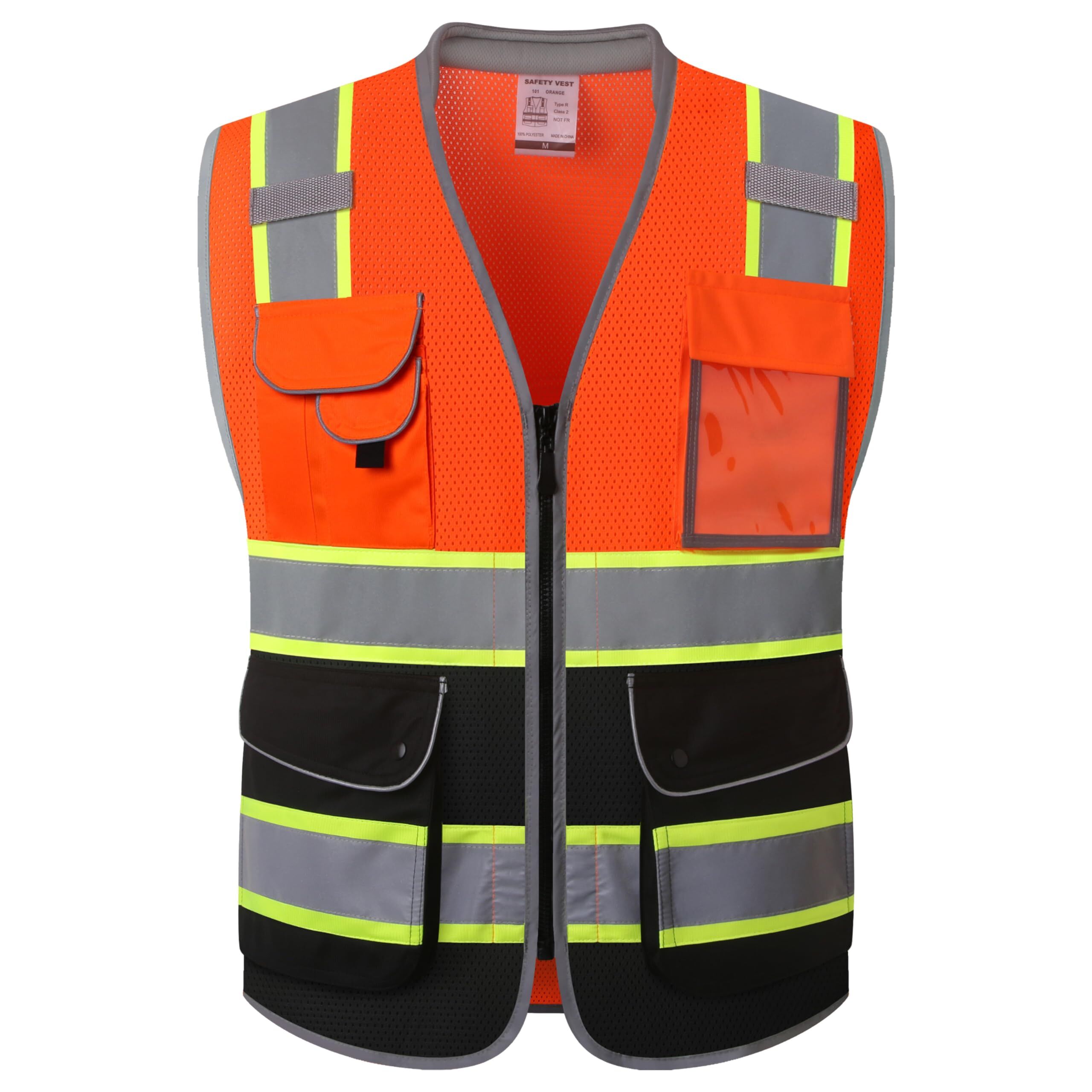 High Quality Pockets Polyester Vest Customized Reflective Vest Night ...