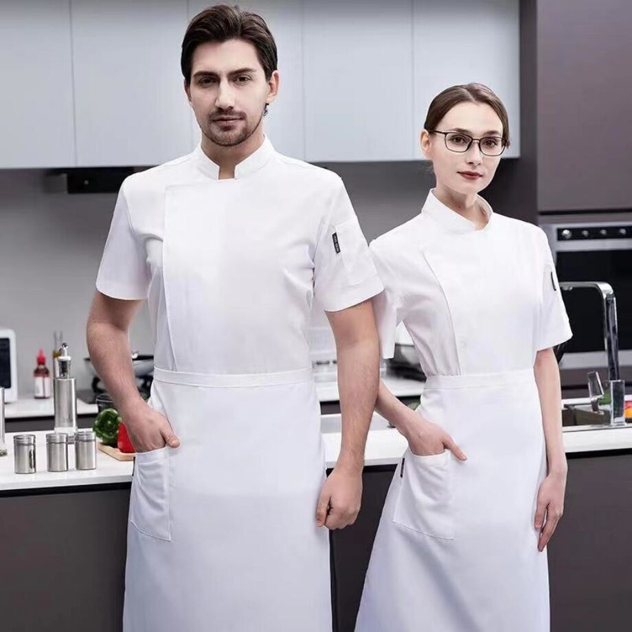 Chef Clothing Short Sleeve Hotel Restaurant Back Kitchen Work Clothes ...