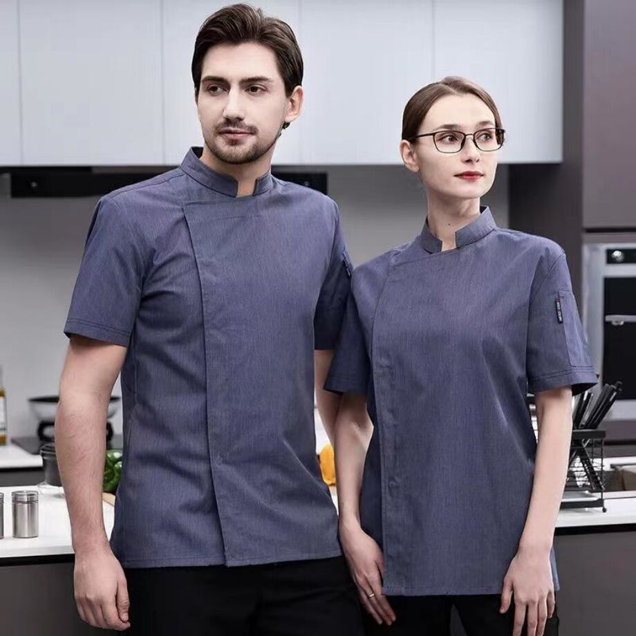 Chef Clothing Short Sleeve Hotel Restaurant Back Kitchen Work Clothes ...