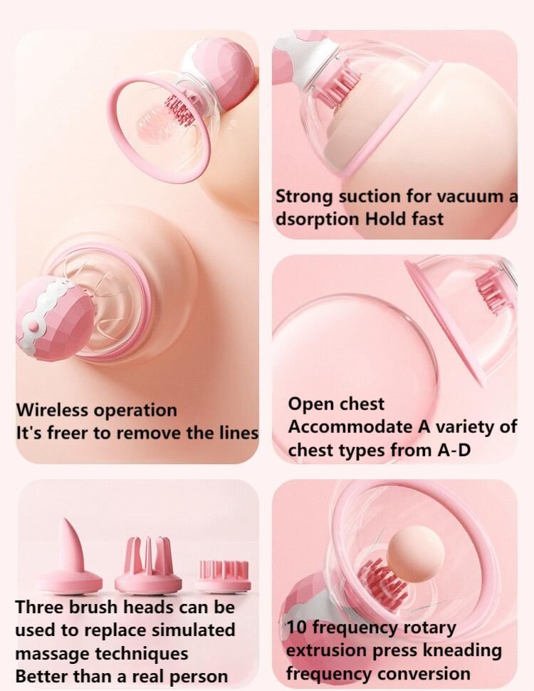 Breast Suction Cup Breast Masturbation Artifact Female Nipple Nipple Clip Electric Massager Sex ...