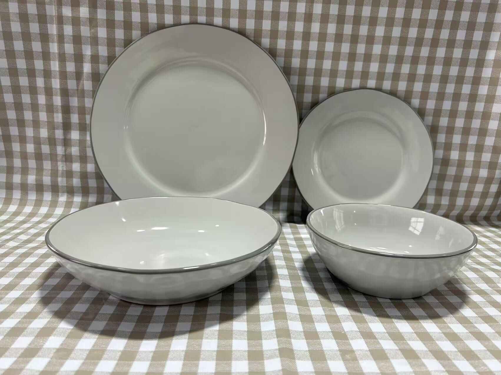 Factory Price High Quality White Glaze Rim Pit Relief Reactive Glaze ...