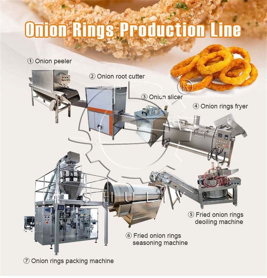 Snack Food Production Line For Frying Onion Rings Core Plc Components ...