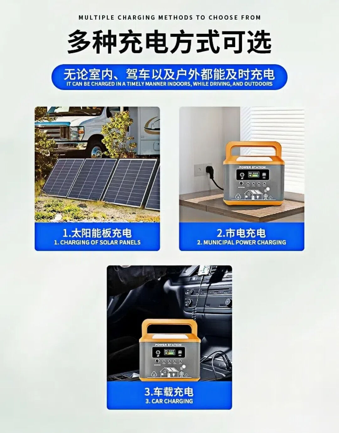 500wh Portable Solar Power Station 220v Outdoor Battery For Emergency ...