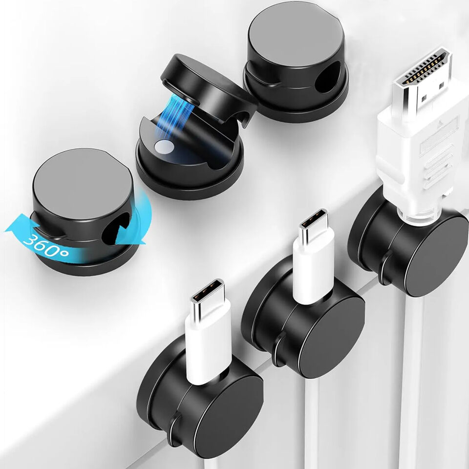 360 Degree Cord Management Desktop Cable Clips Steel Needle Magnetism ...