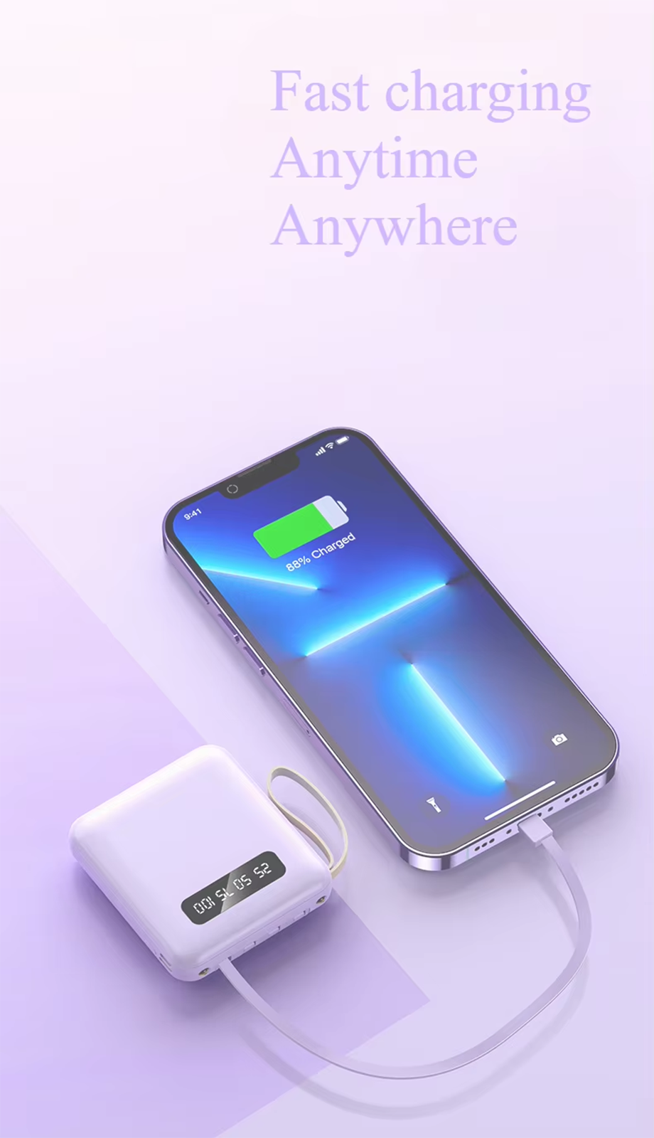 Oem Super Fast Charging Usb C Cable 20000mah Portable Power Bank With ...