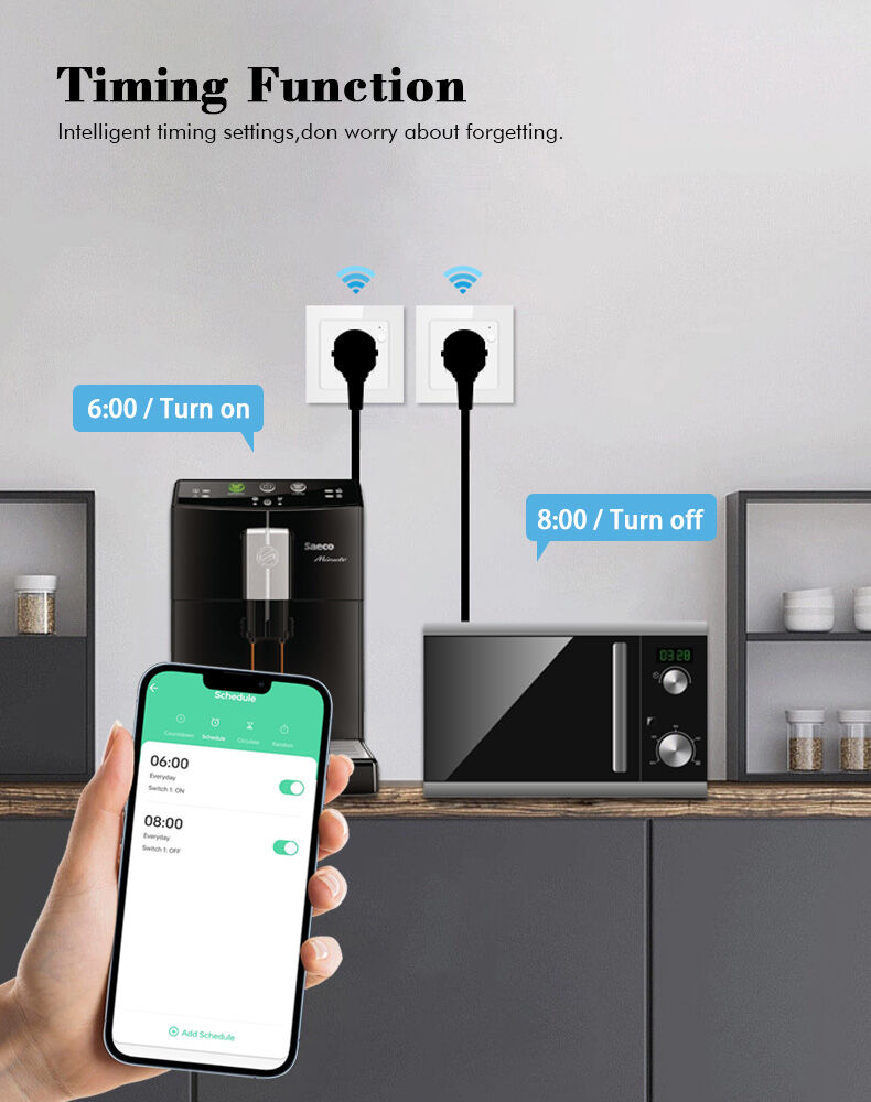 Tuya Smart Uk Standard Wifi Smart Wall Power Socket Glass Panel Power ...