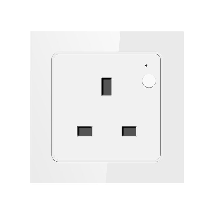 Tuya Smart Uk Standard Wifi Smart Wall Power Socket Glass Panel Power ...