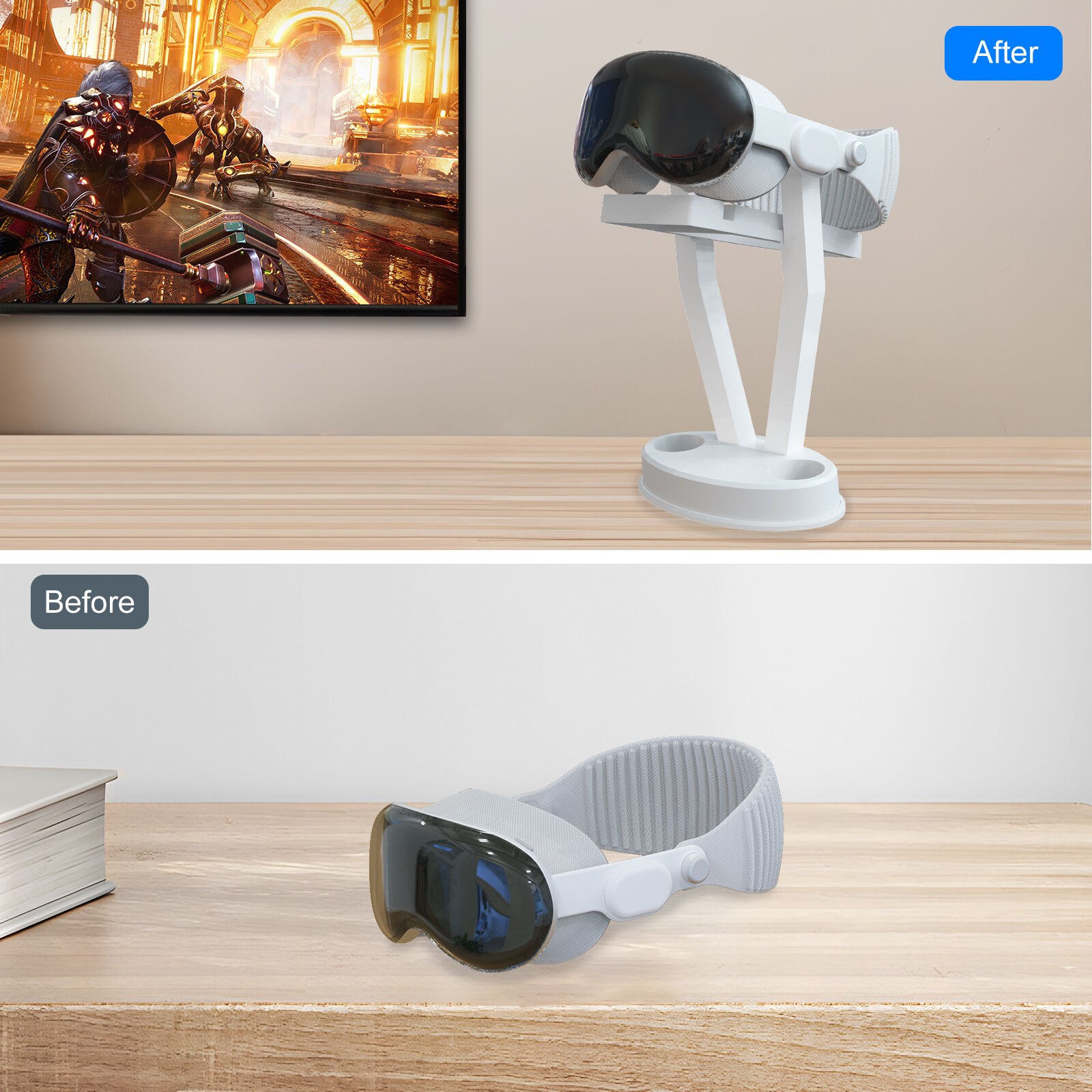 Adjustable Vr Headset Desk Organizer Sturdy Space-saving Dock Cable ...