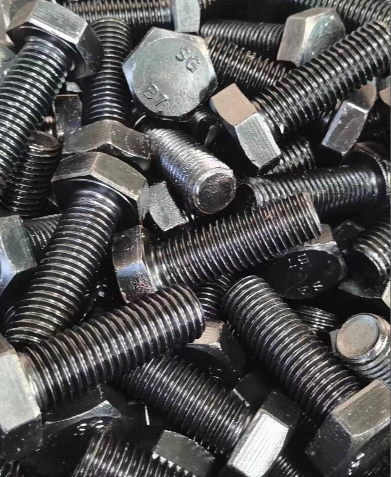 1 1/2 Inch Unc Carbon Steel G8 Running Thread Black Hex Bolt Astm A193 ...