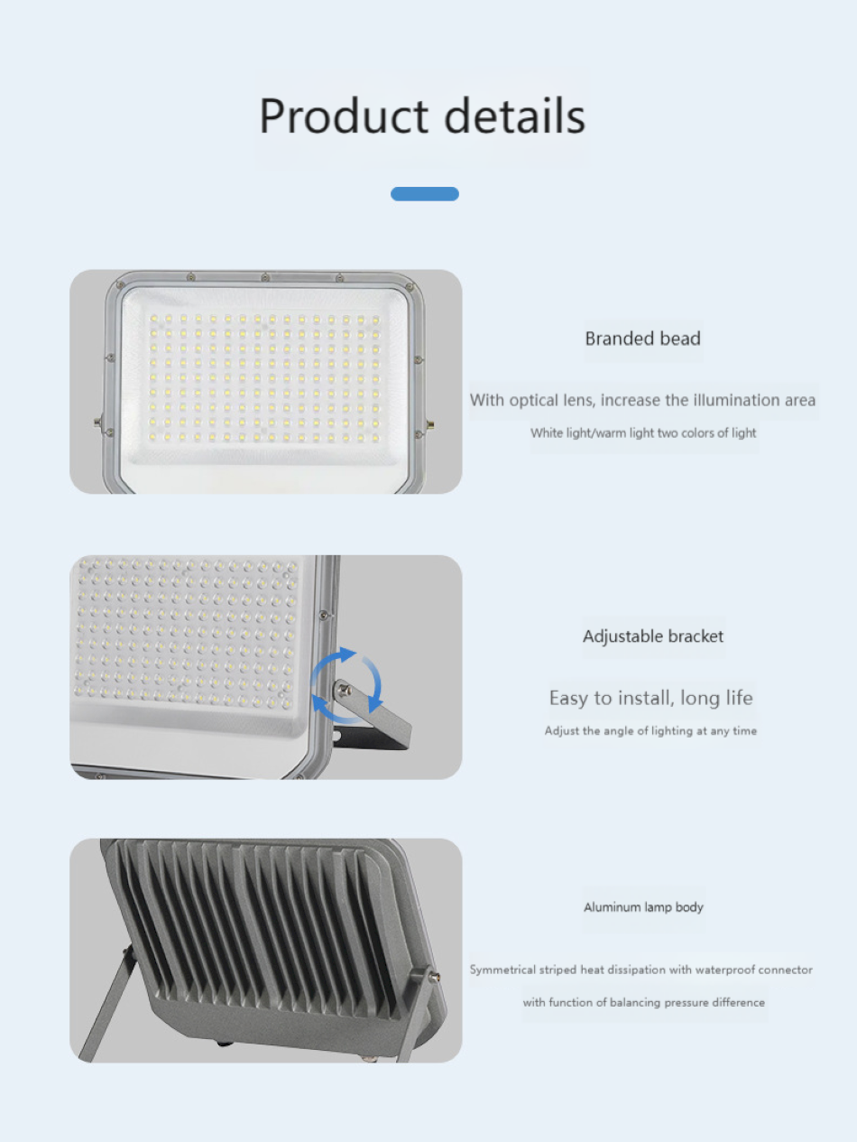 50w-300w Led Floodlight, 5000 Lm High Brightness, Ip65 Waterproof, Die ...