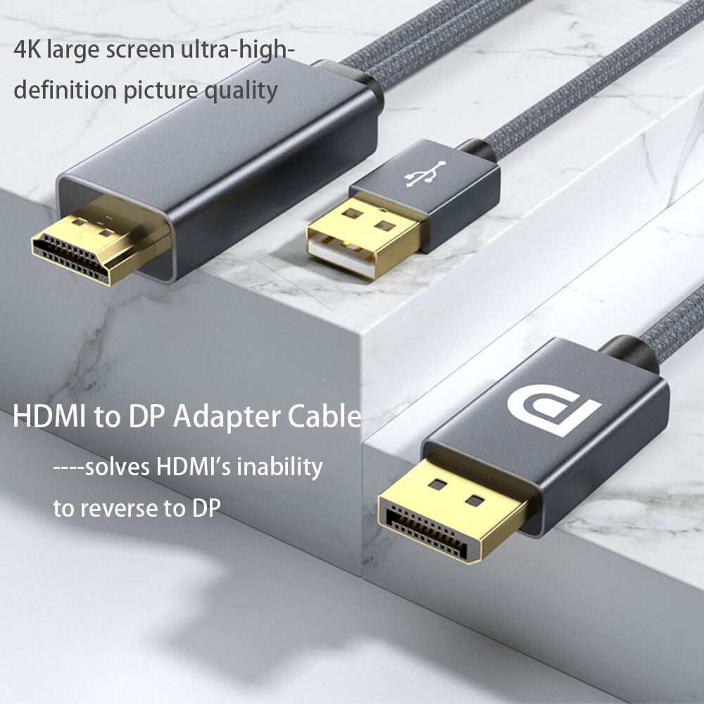 Ult-unite 4k 60hz Usb Hdmi Male To Dp Displayport Male Adapter Converter Cable Hdmi With Usb ...