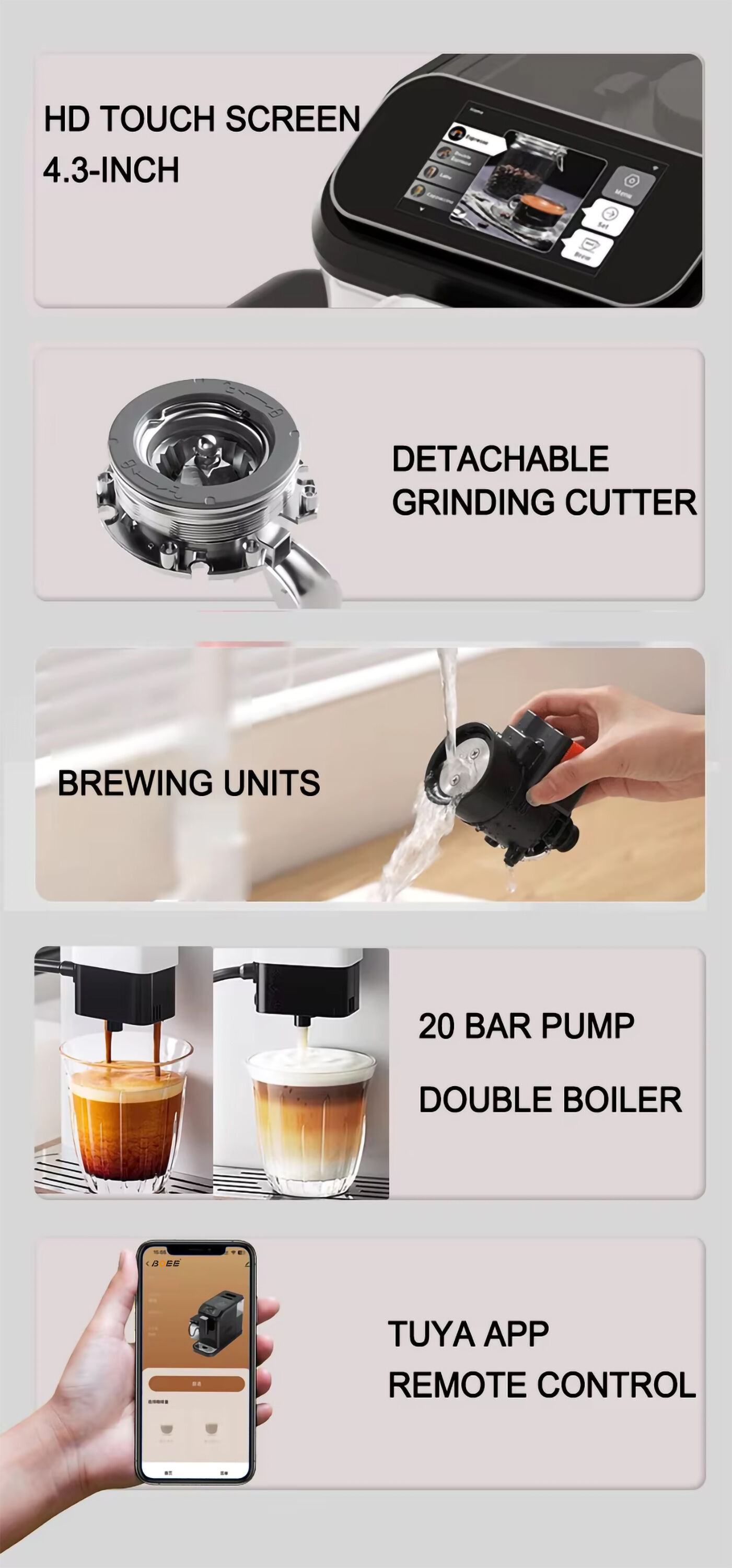 Cheap 20bar Commercial Home Appliance Milk Frother Grinder Single Serve ...