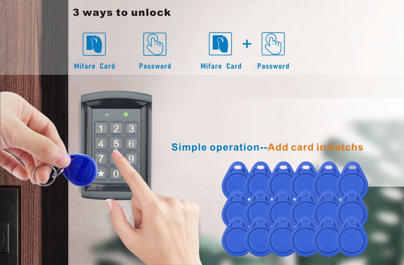Nfc Rfid Access Control Keypad Ip68 Waterproof Frequency 125khz / 13 ...