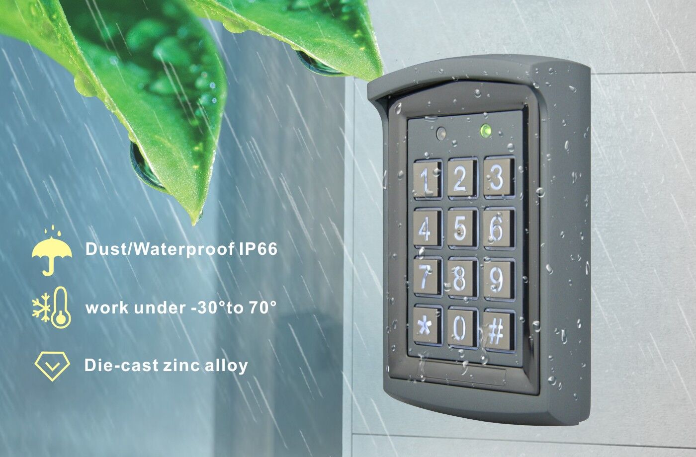 Nfc Rfid Access Control Keypad Ip68 Waterproof Frequency 125khz / 13 ...
