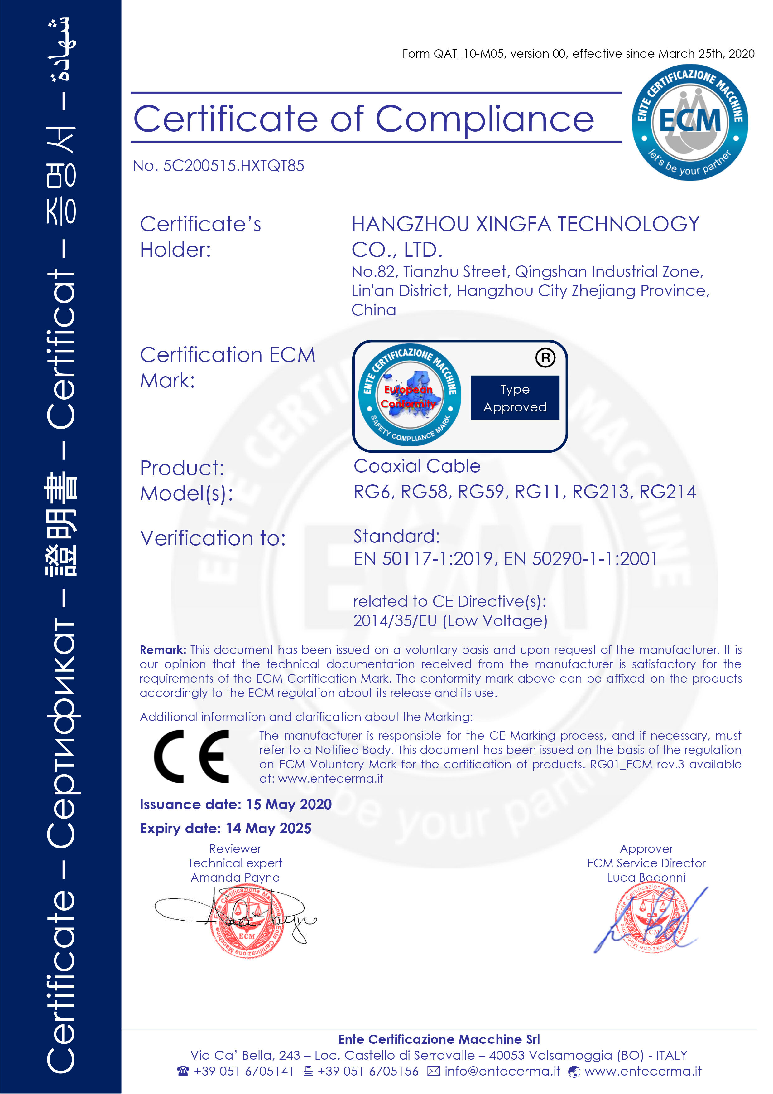 1000ft 23awg High-grade Rg213 Cable, Compliant With Ce, Rohs & Cpr ...