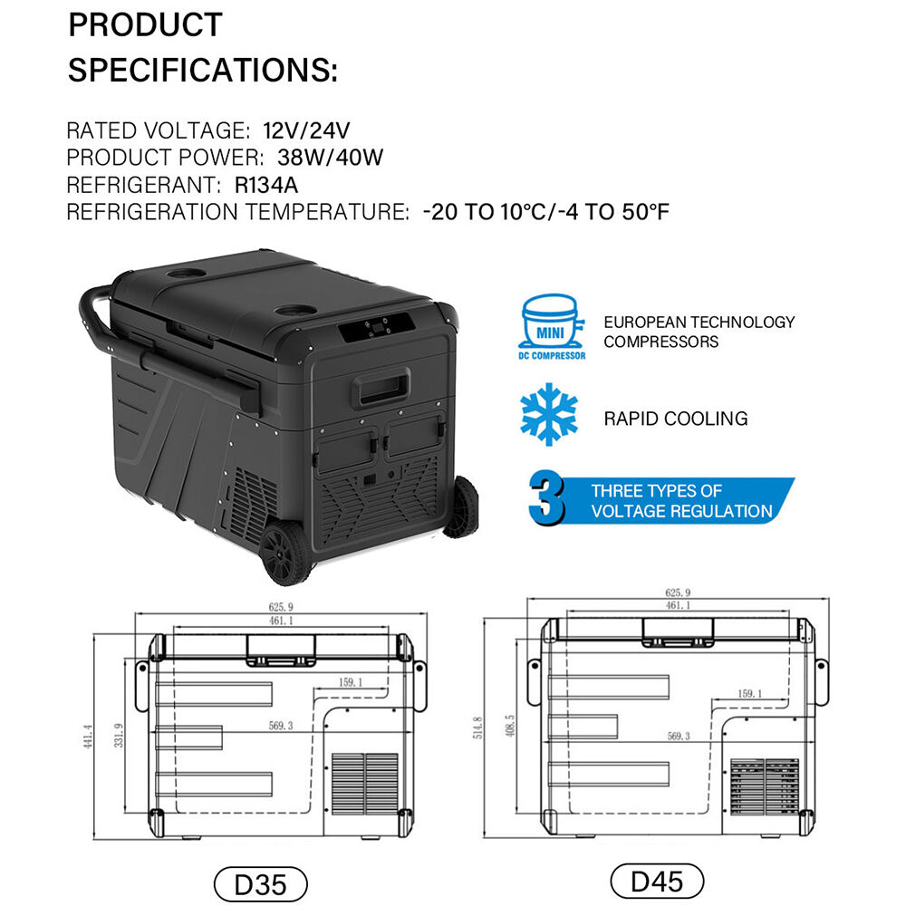Ac Dc Dual Use Portable Solar Power Car Fridges Cooler Compact Freezer ...