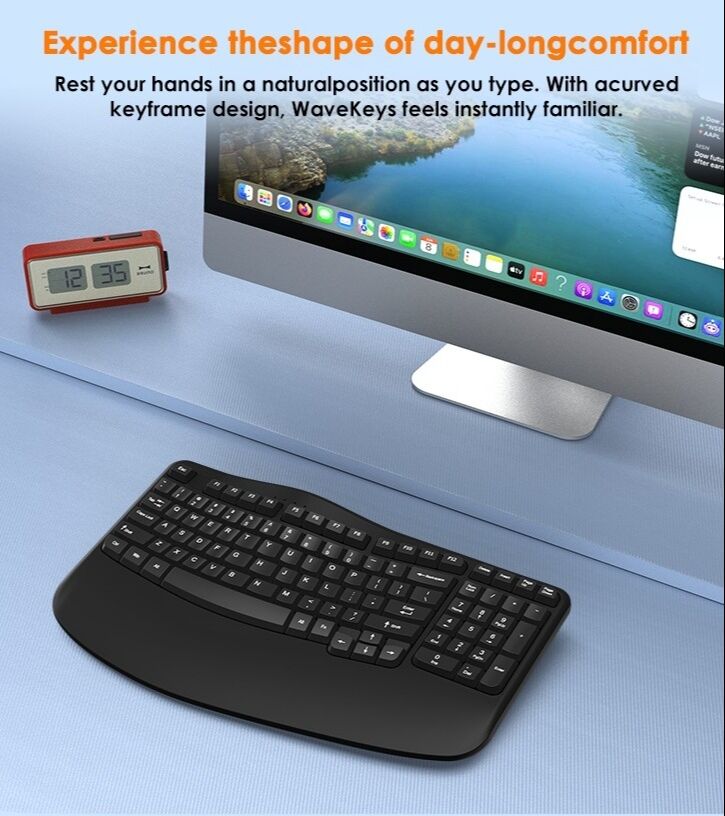 Wholesale Wave Keys 101 Keys Ergonomic 2.4g Wireless Computer Keyboard ...