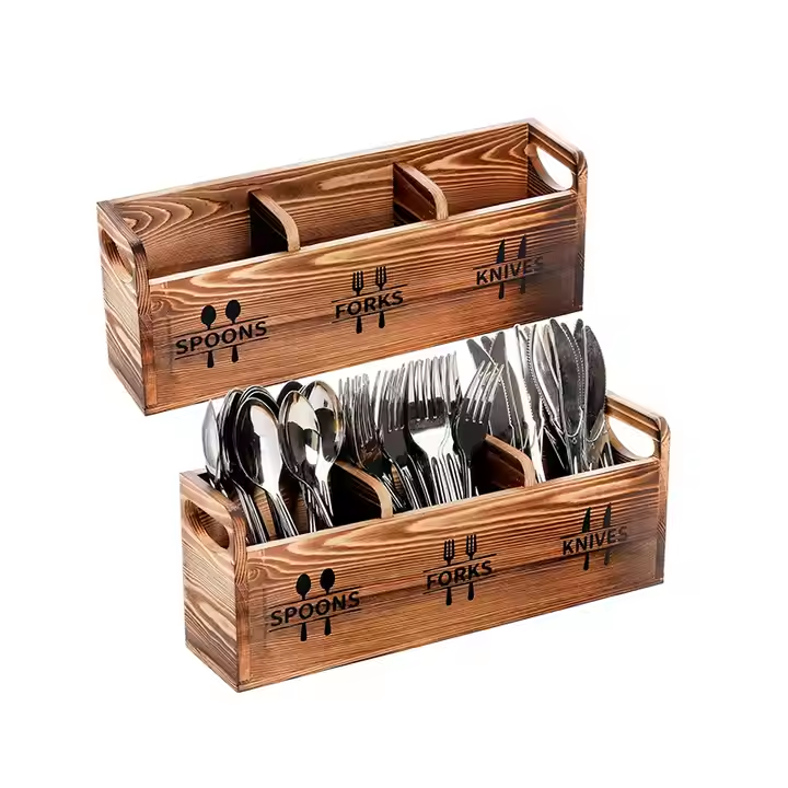 Buy China Wholesale Wholesale Customize Wooden Utensil Caddy Silverware ...