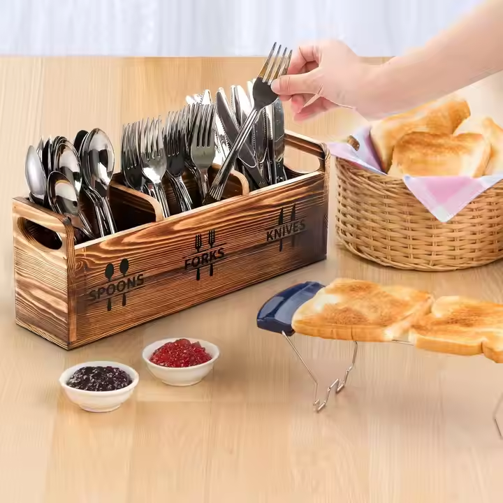 Buy China Wholesale Wholesale Customize Wooden Utensil Caddy Silverware ...