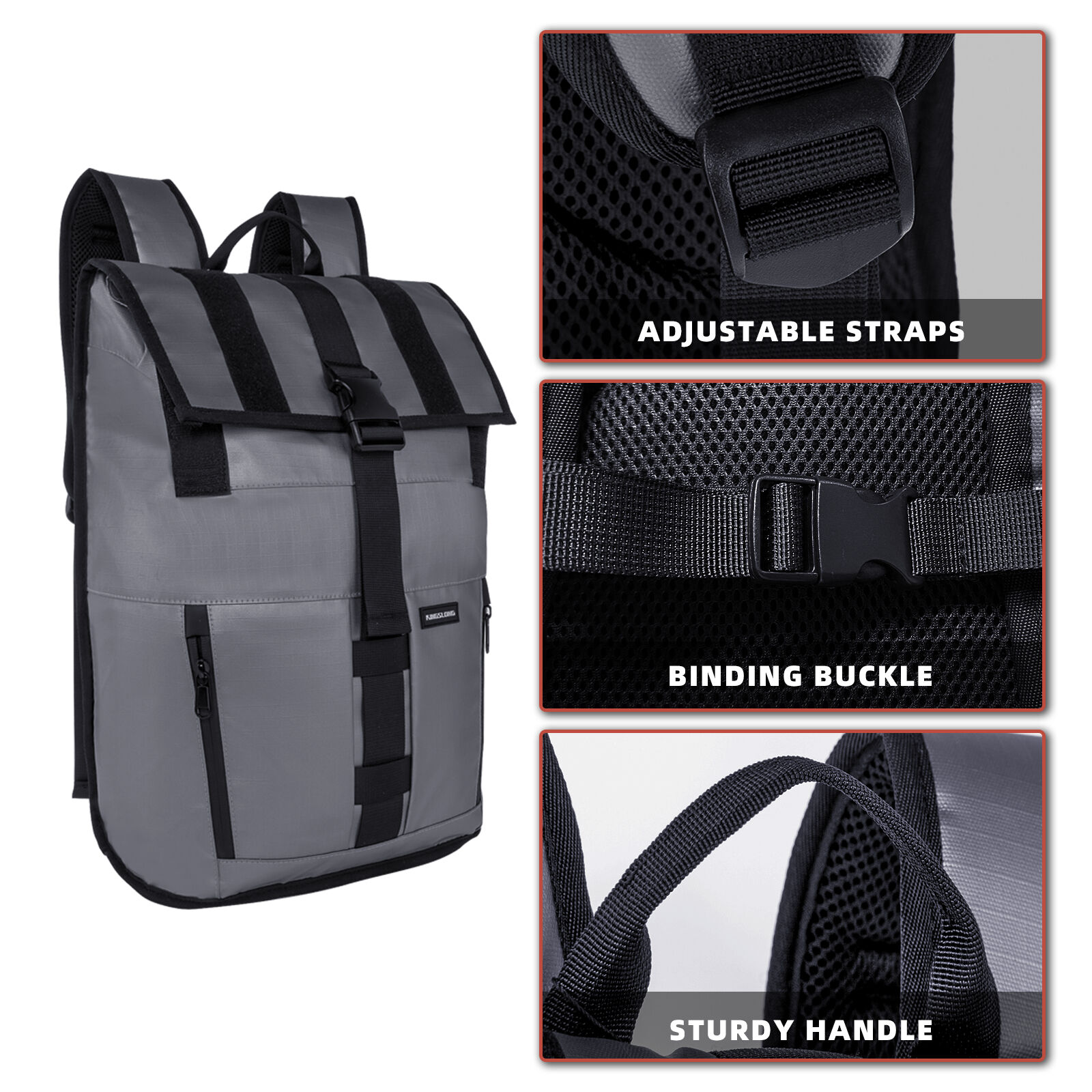 Kingslong Quick Delivery Custom Travel Modern Backpack Silver Gray ...