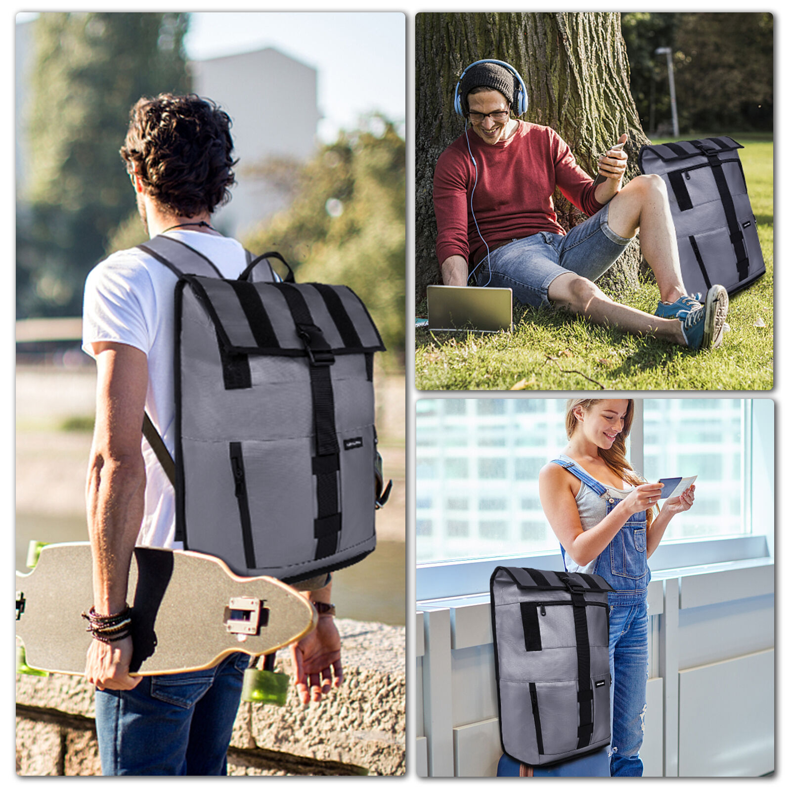 Kingslong Quick Delivery Custom Travel Modern Backpack Silver Gray ...