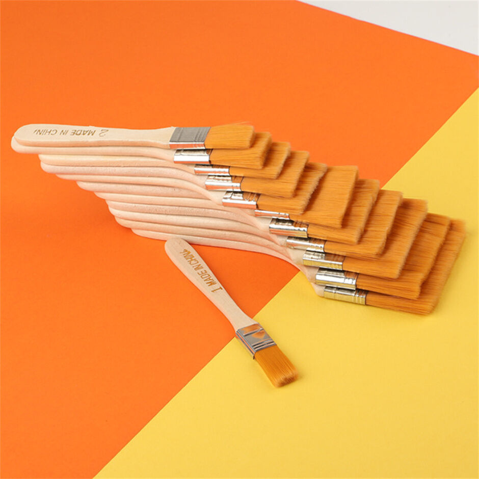 Yellow Hair Brush Nylon Small Brush Set Painting Brush Oil Painting ...