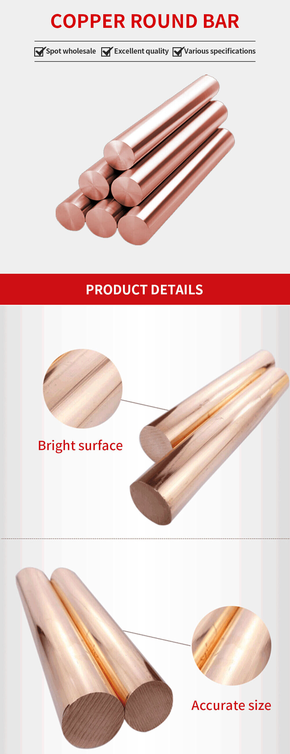 1mm 5mm Copper Rod High Quality Copper Dawsing Rod 99.9 Pure Copper ...