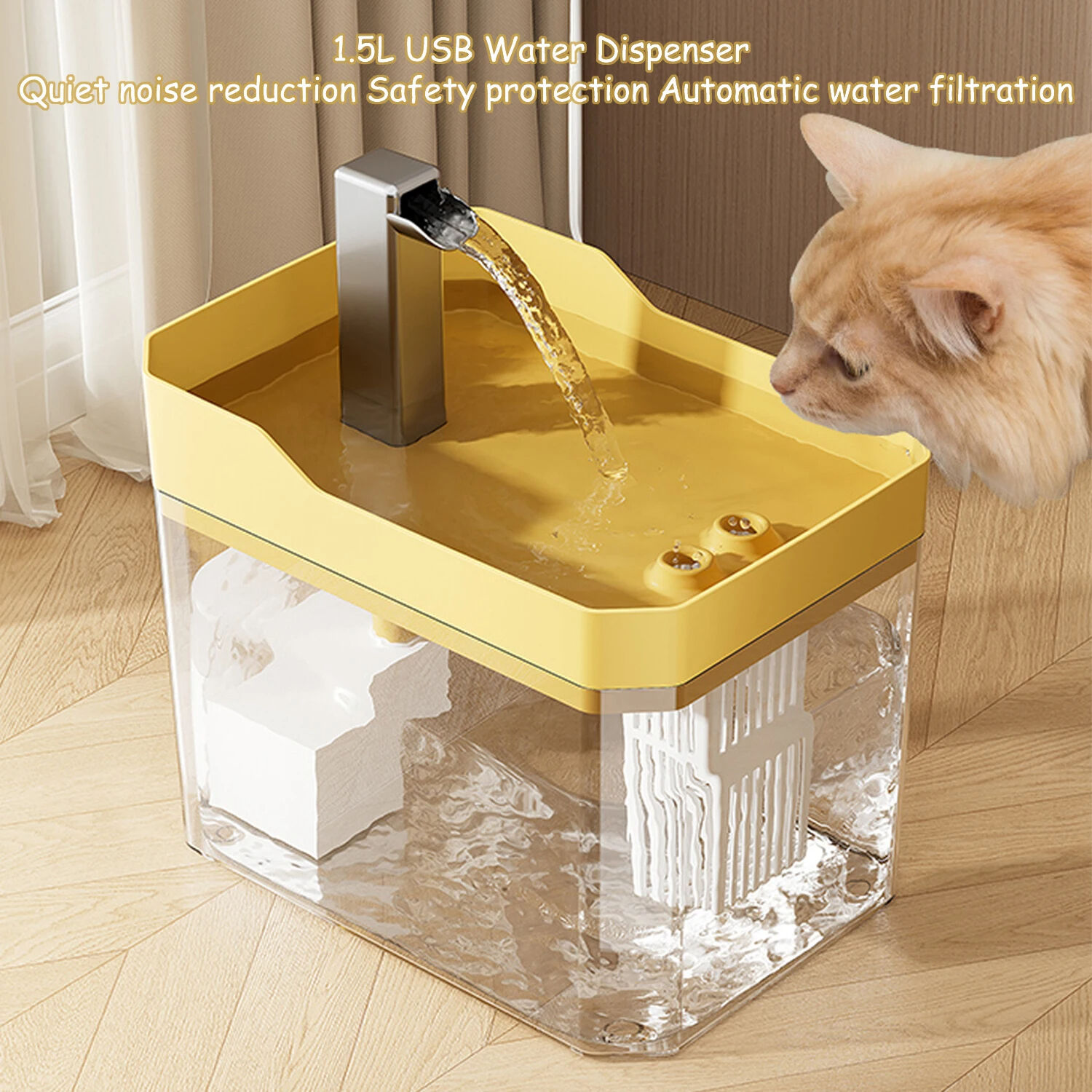 Factory Auto Water Dispenser Cat Water Fountain Filter Pet Cat Drinker Usb Anti-dry Burning ...
