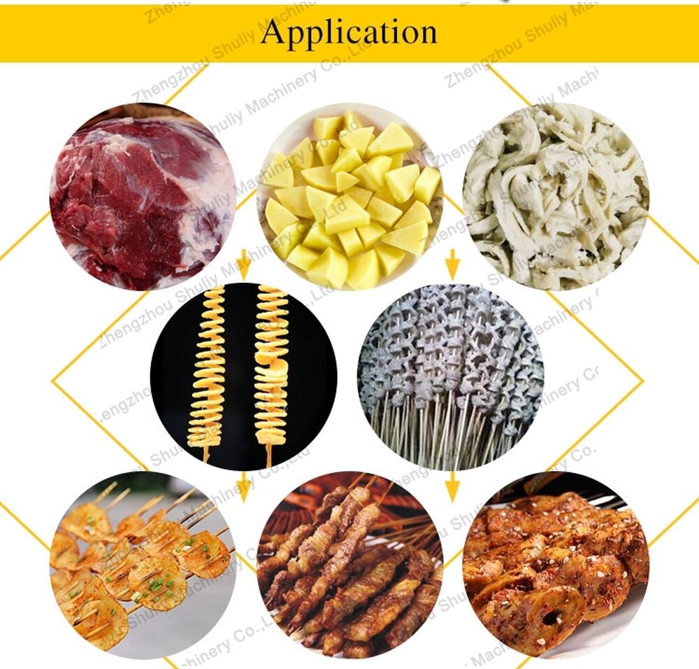 Meat Chicken Pork Cheese Meatballs Skewer Kebab Making Machine - Buy ...