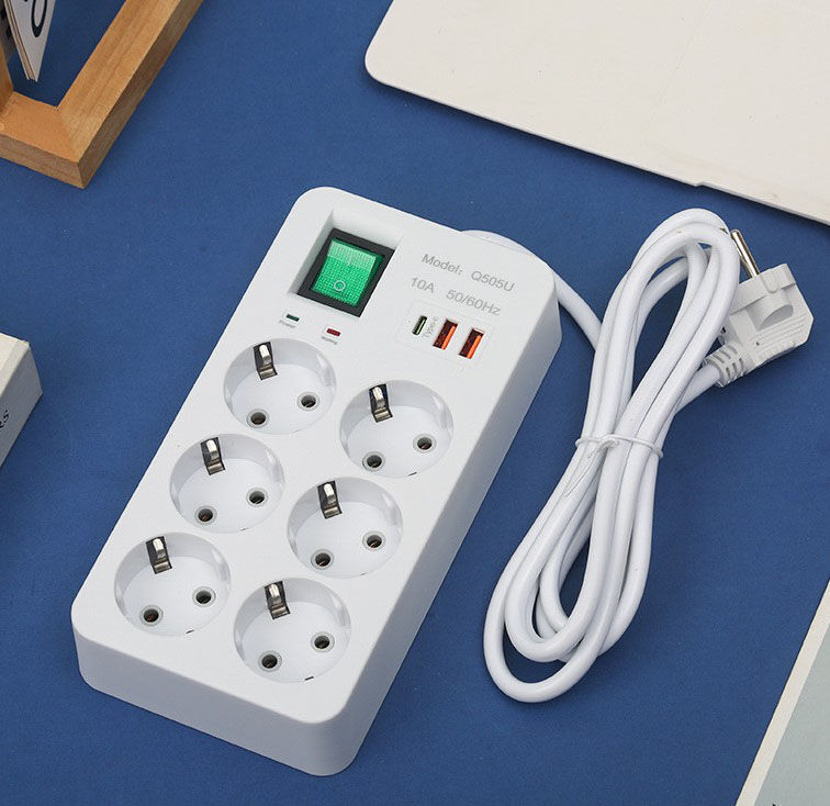 Oem Eu Standard Power Socket With 6 Outlets With 2usb 1 Type C Power ...