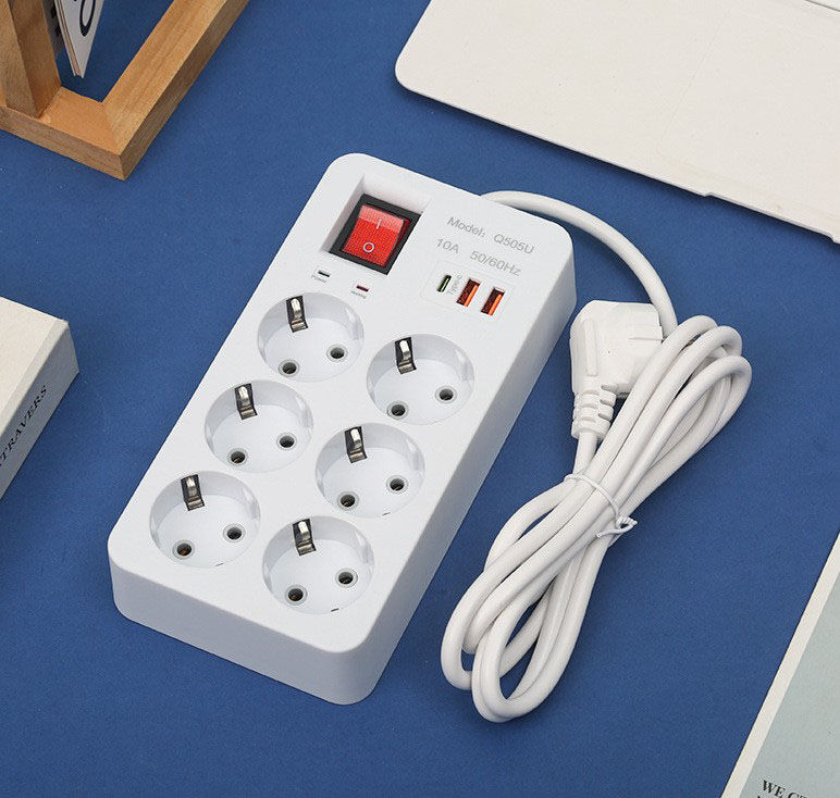 Oem Eu Standard Power Socket With 6 Outlets With 2usb 1 Type C Power ...