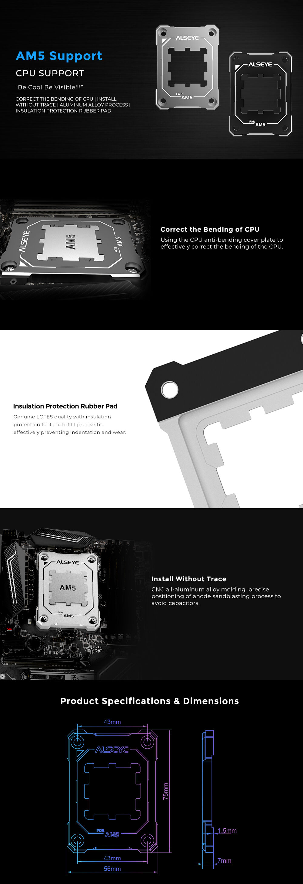 Buy China Wholesale Alseye Am5 Cpu Contact Frame Support Install ...