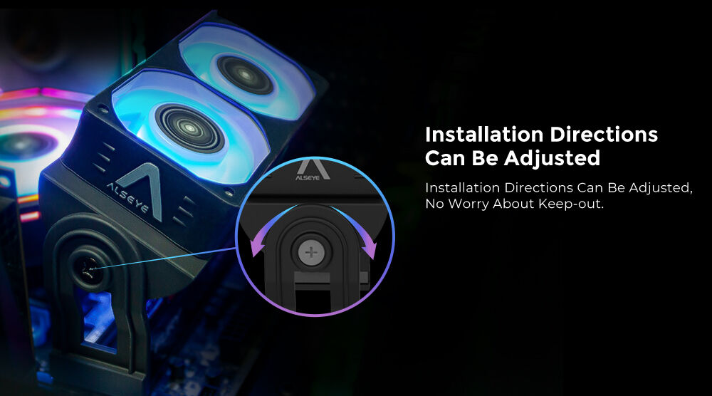 Alseye Computer Case Memory Cooler With Rgb Fan 4pin Pwm Fan Rubber ...