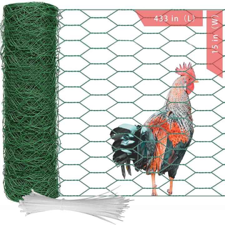 Hexagonal Pvc Coated Hexagonal Wire Mesh Chicken Wire Netting Fencing ...