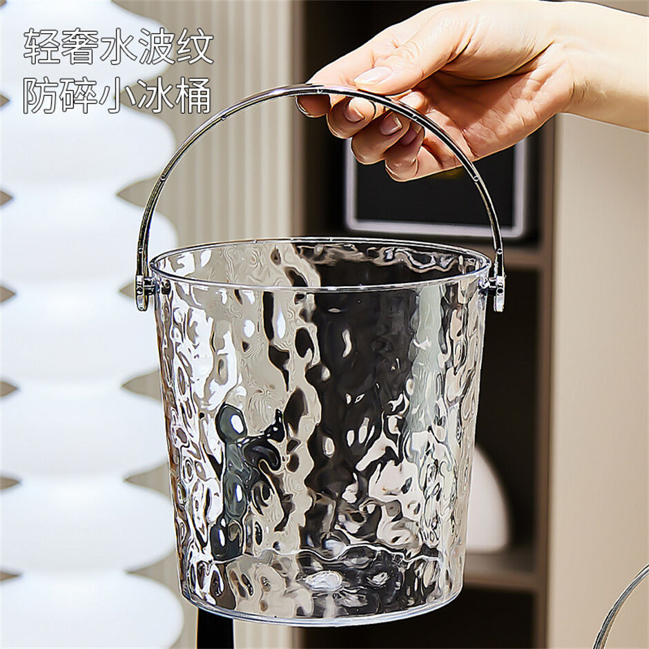 Light Luxury Water Ripple Thickened Transparent Ice Bucket High Value ...