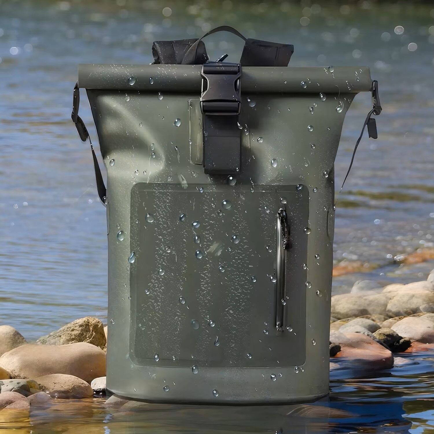 Multifunction Men Roll-top Pvc Dry Bag Waterproof Backpack Fully ...