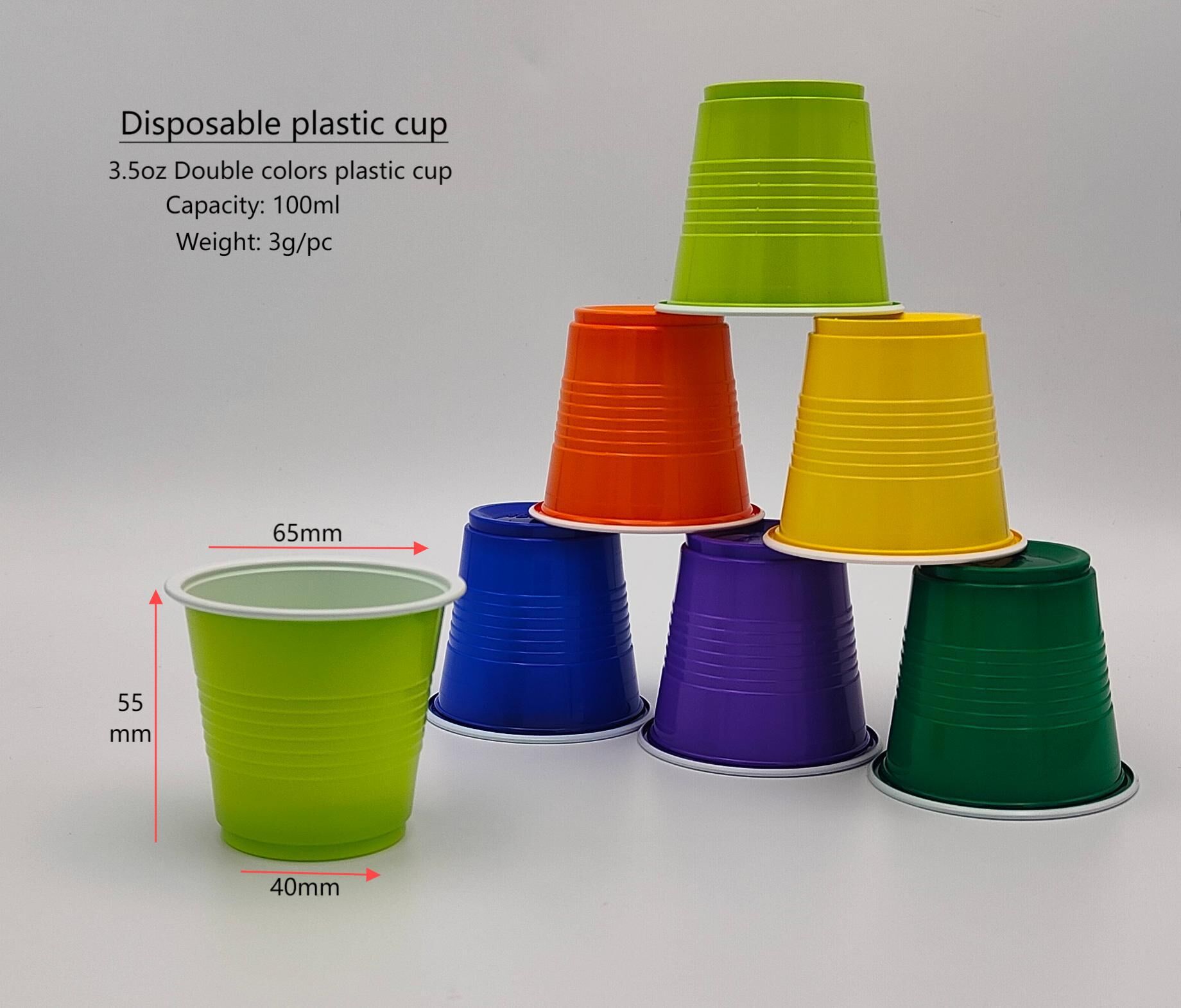 Small 3.5 Oz Plastic Party Cups – Disposable & Colorful For Birthdays ...