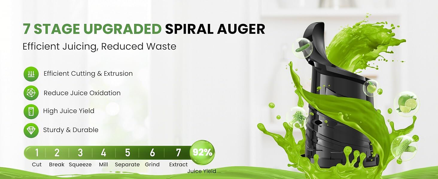 Cold Press Juicer, Inoviva Masticating Juicer Machines Compact, Slow ...