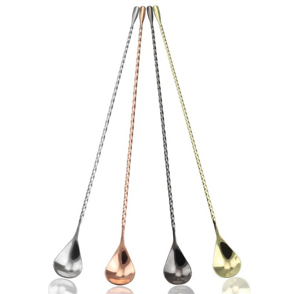 Stainless Steel Long Handle 30cm Cocktail Bartender Stirring Stick ...