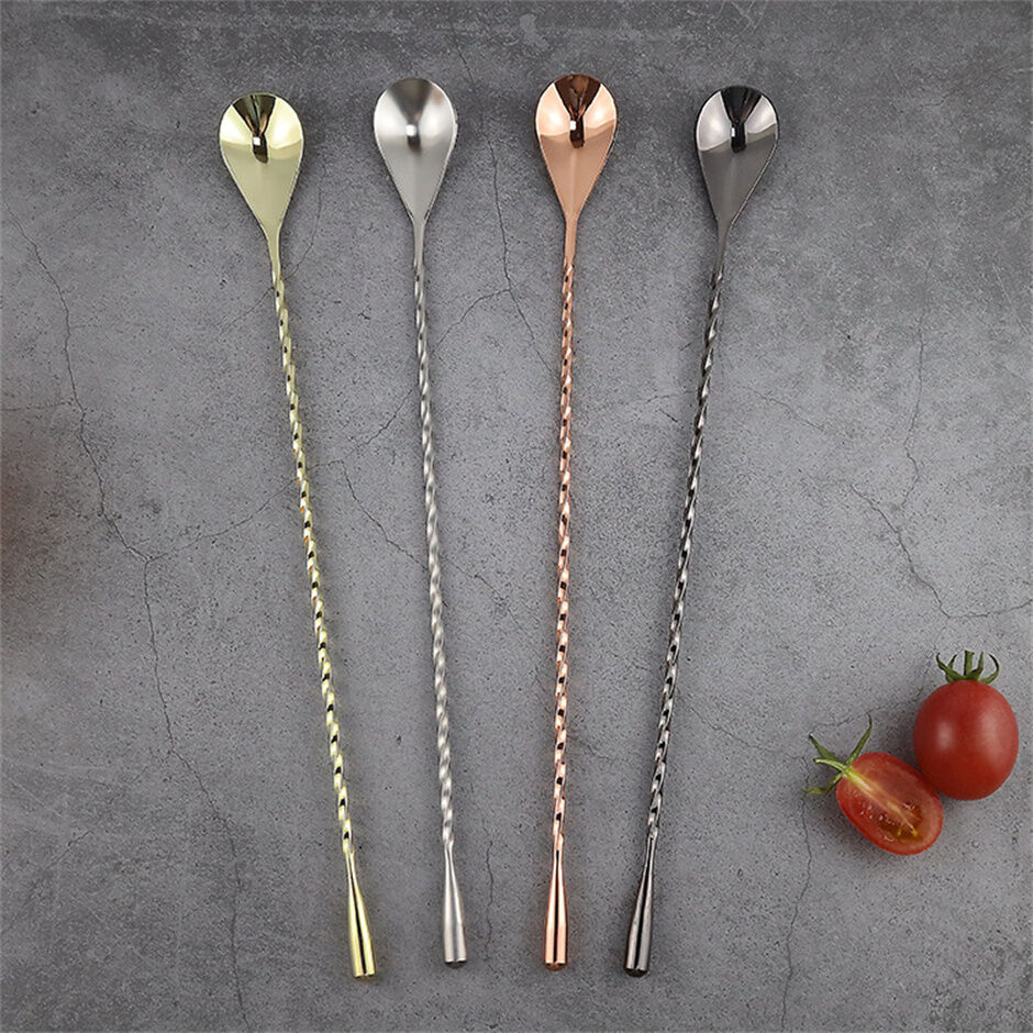 Stainless Steel Long Handle 30cm Cocktail Bartender Stirring Stick ...