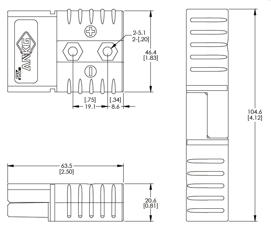 Buy China Wholesale 120a Bipole Battery Connector Grey 2 Terminals ...