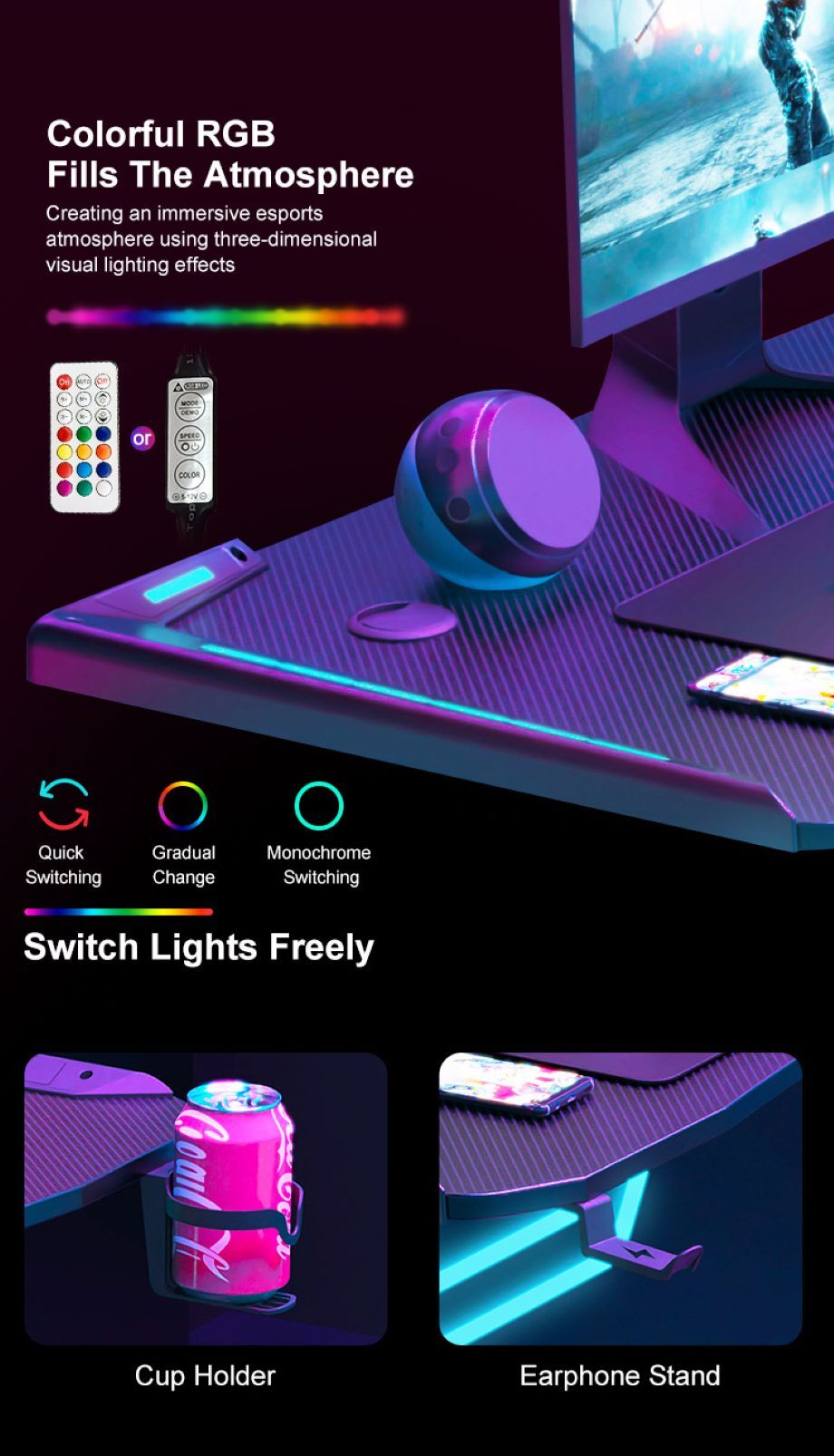 Game Competition Esports Table Floor Type Z-shaped Phantom Computer ...