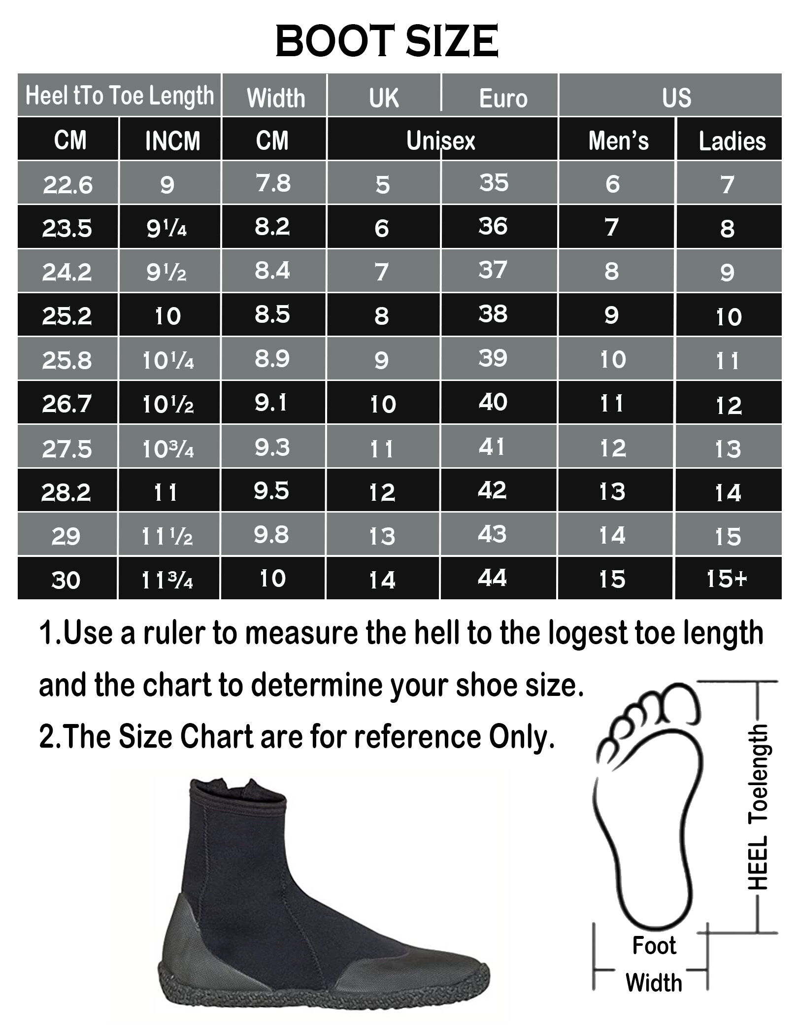 Neoprene Dive Boots, 3/5mm Wetsuit Surf Booties Men Women, Diving Boots ...